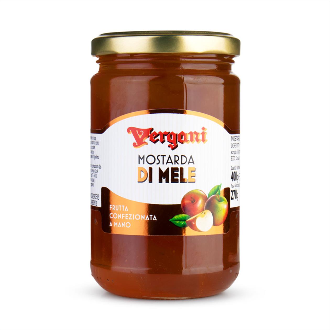 Mostarda Italiana Vergani Maçã Vidro 400g - Zona Sul