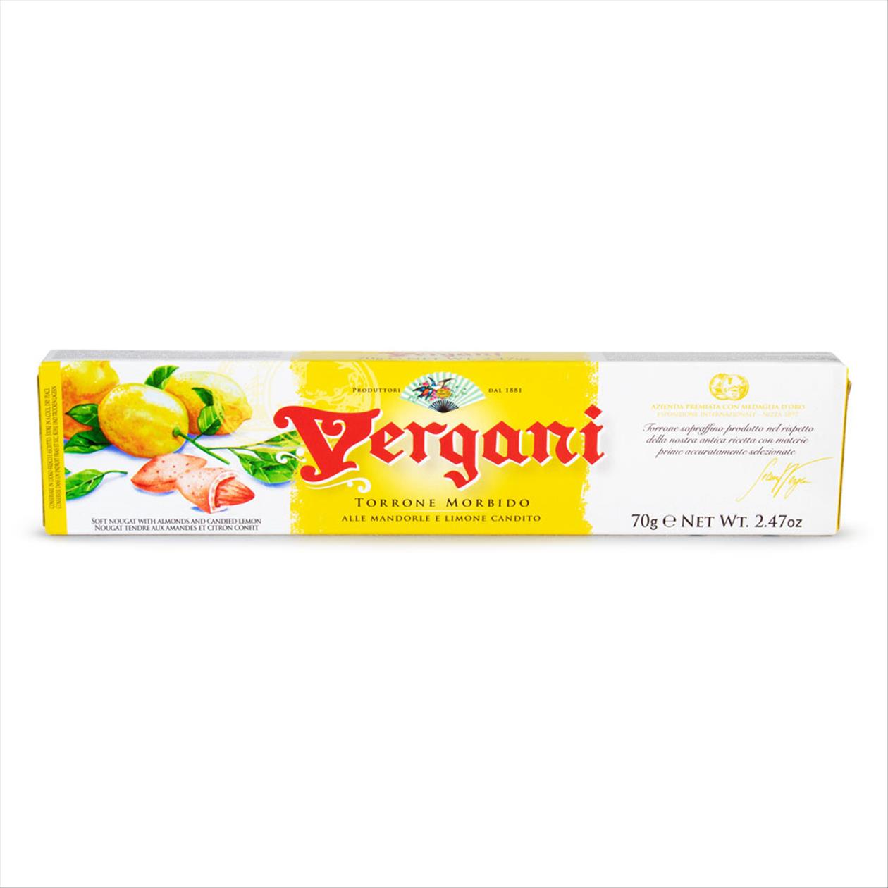 Torrone Italiano com Amêndoas Vergani Limão e Laranja 70g - Zona Sul