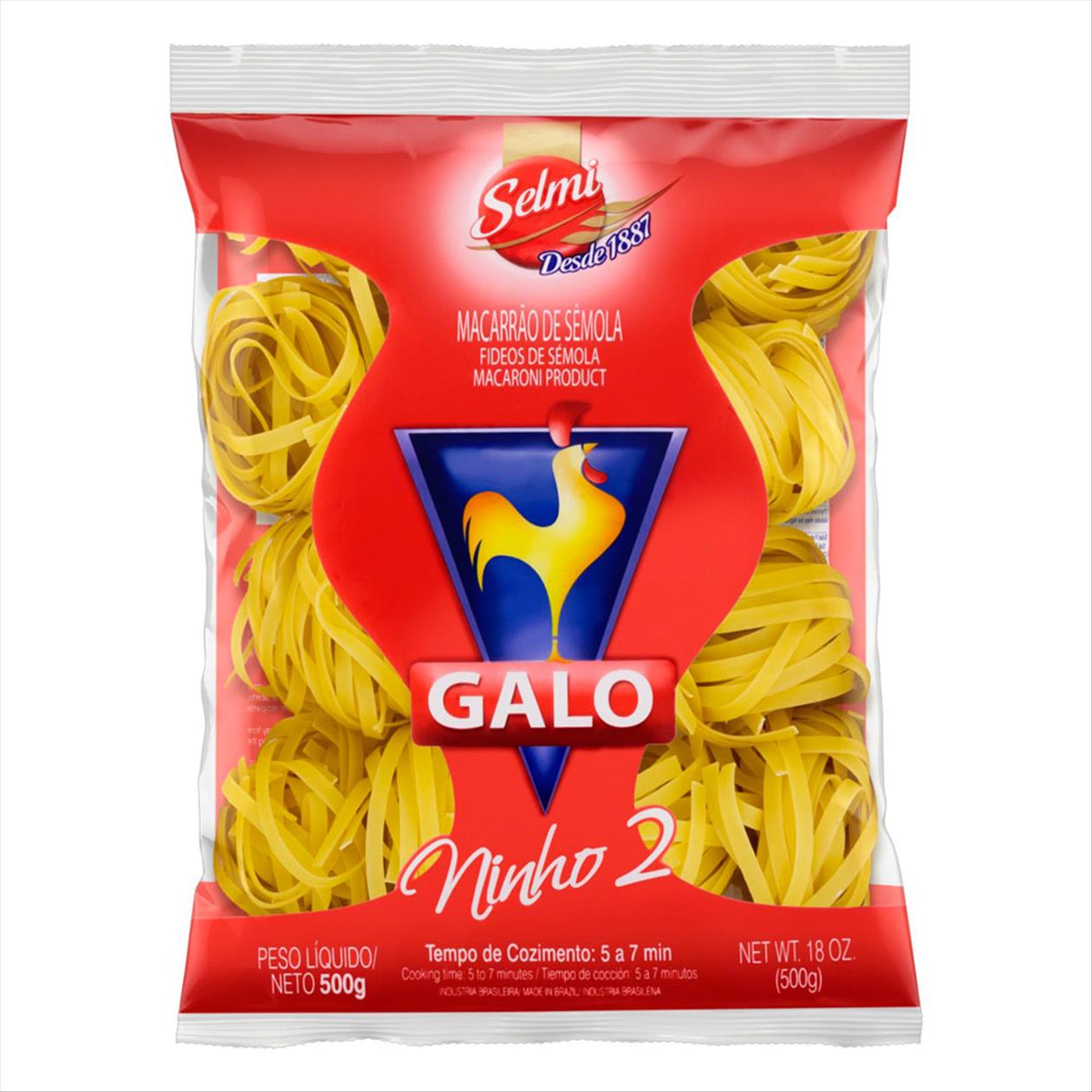 Massa De Sêmola Com Ovos Ninho 2galo Pacote 500g - Zona Sul