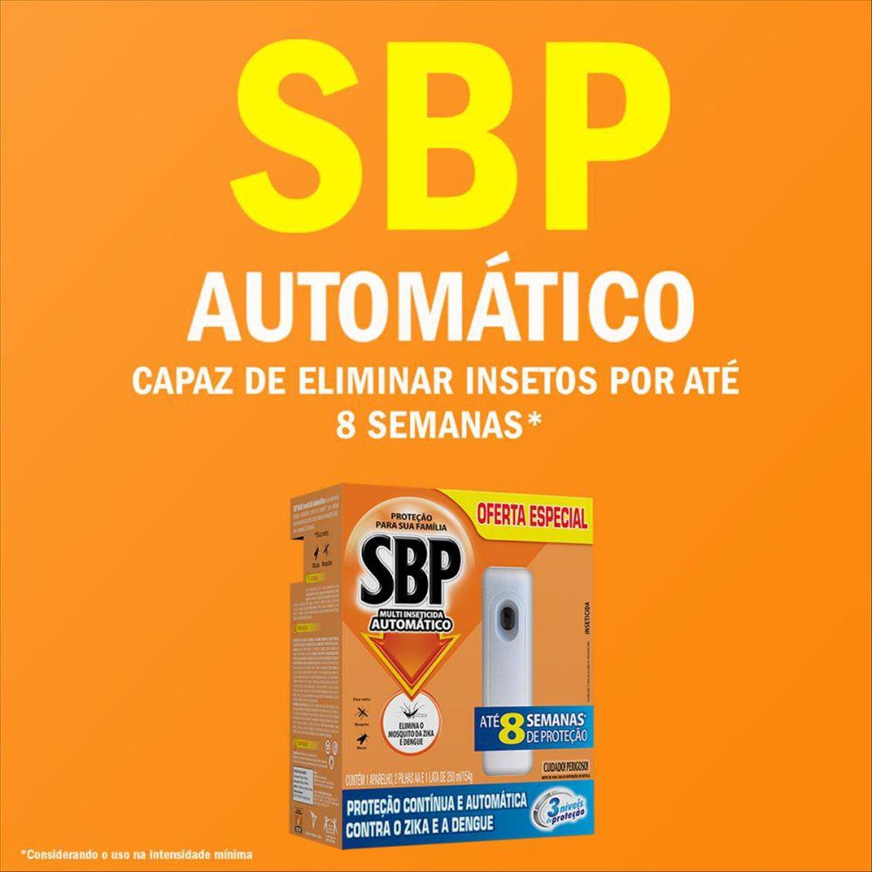 Multi Inseticida SBP Automático Aparelho + Refil 250ml - Duração até 8 ...