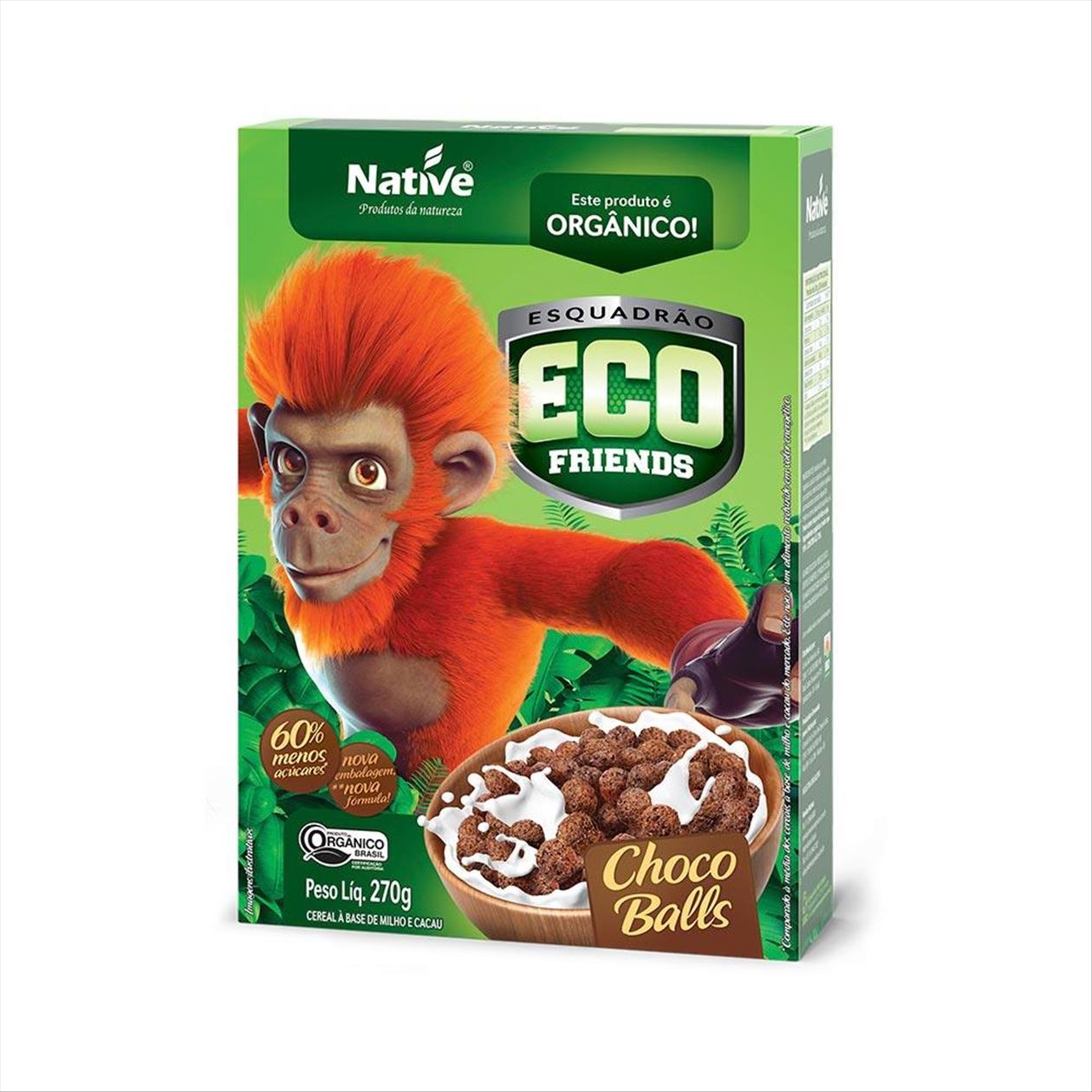 Cereal Matinal Orgânico Native Eco Friends Choco Balls Caixa 270g ...