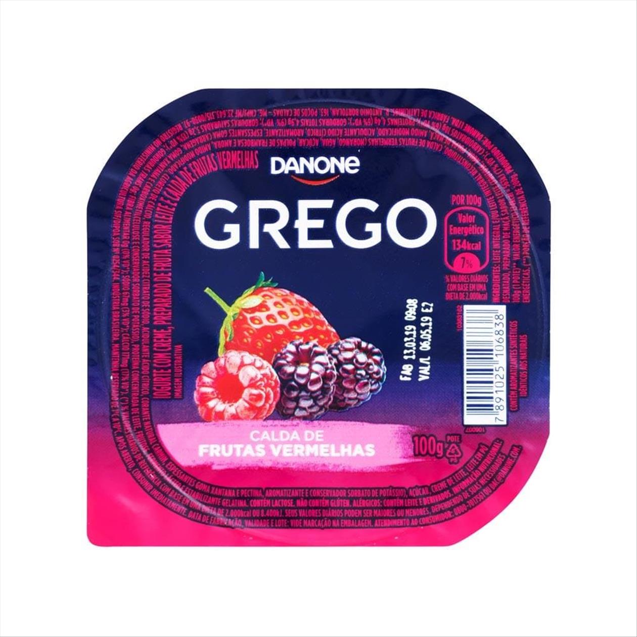 Iogurte Danone Grego Com Calda De Frutas Vermelhas Pote 100g - Zona Sul