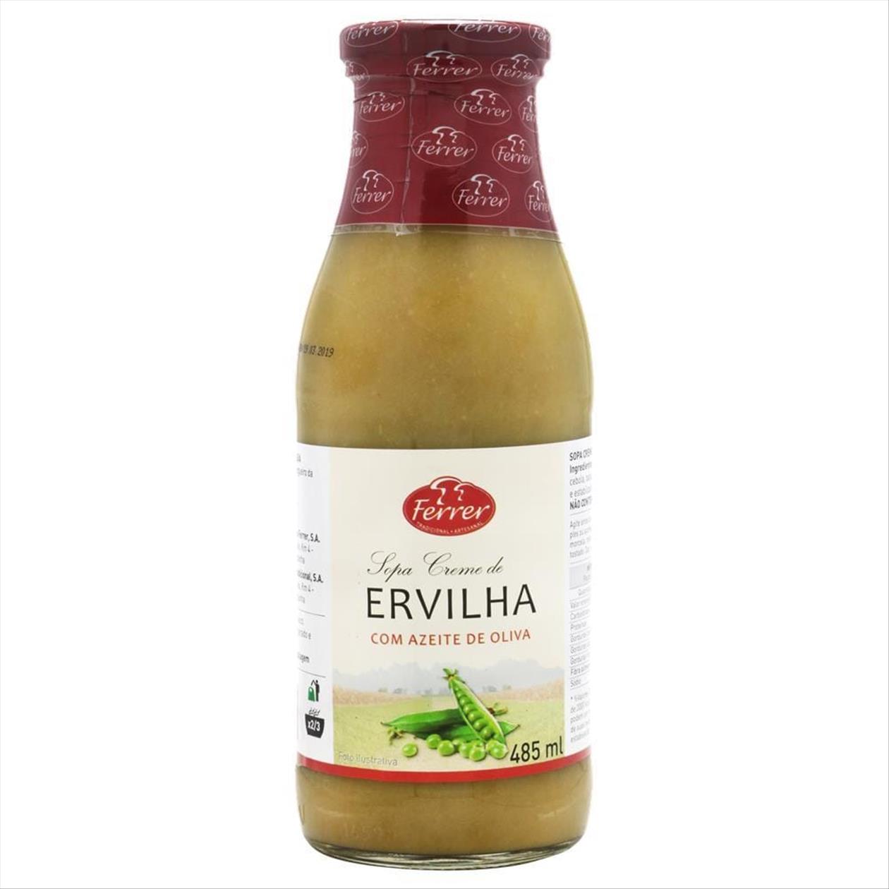 Sopa Creme Ferrer Ervilha com Azeite Vidro 485mL - Zona Sul