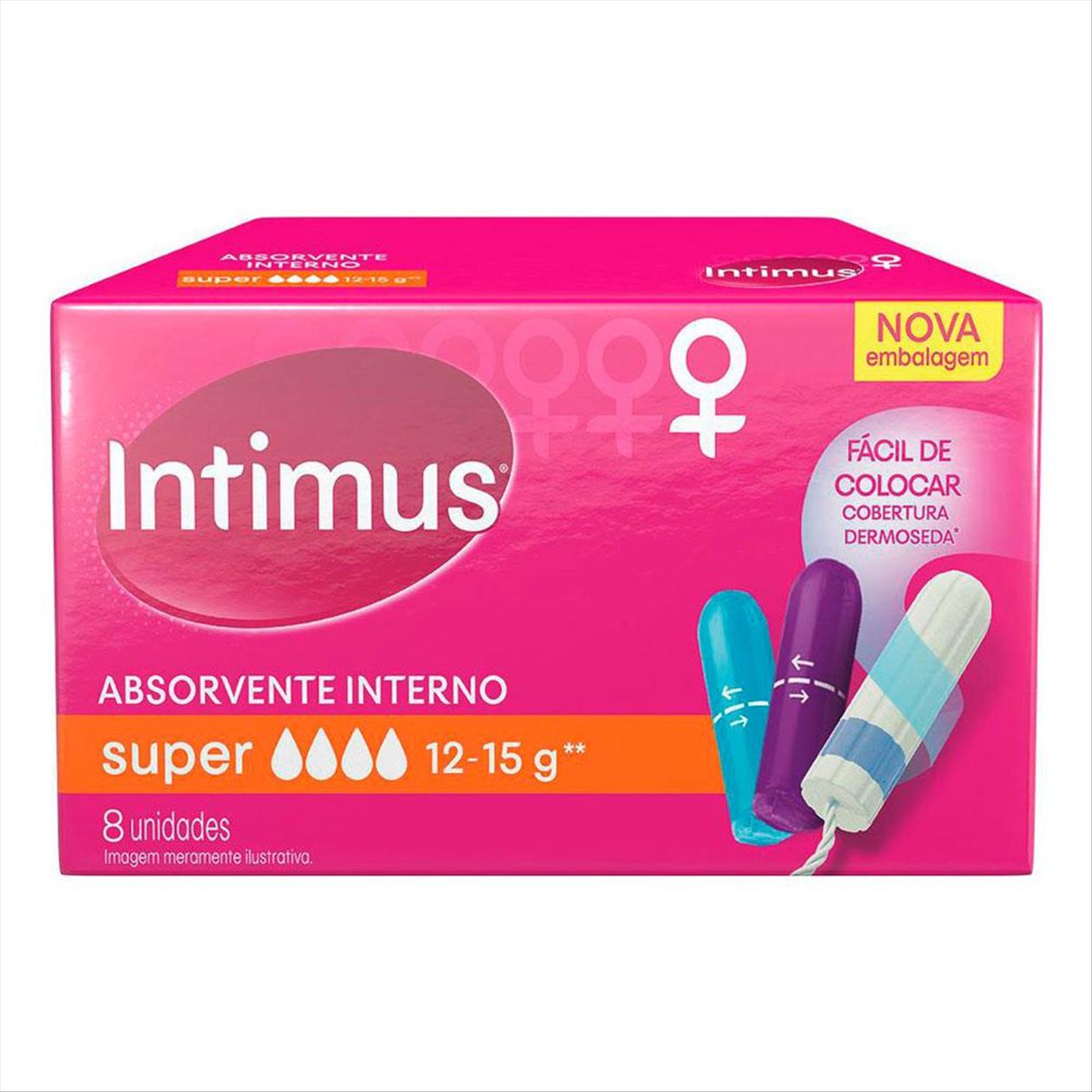 Absorvente Íntimo Interno Intimus Super com 8 Unidades - Zona Sul