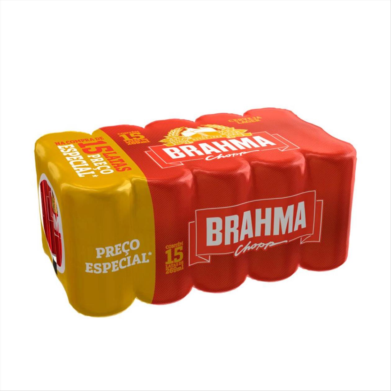 Cerveja Brahma Pilsen Pack com 15 Latas 269ml cada - Zona Sul