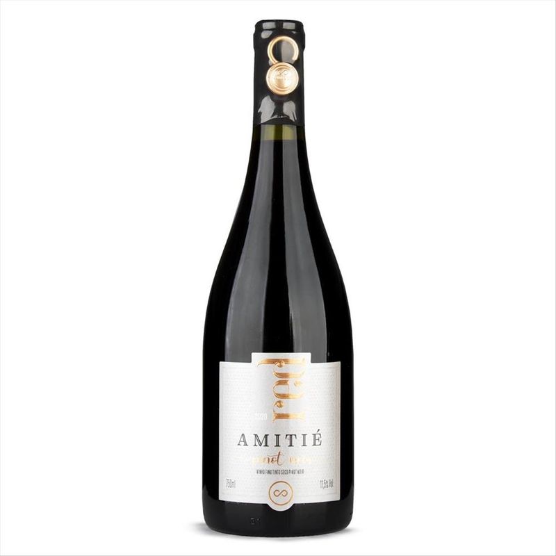 Vinho Tinto Brasileiro Amitié Pinot Noir Garrafa 750mL - Zona Sul Vinho Tinto Brasileiro Amitié Pinot Noir Garrafa 750mL - Zona Sul