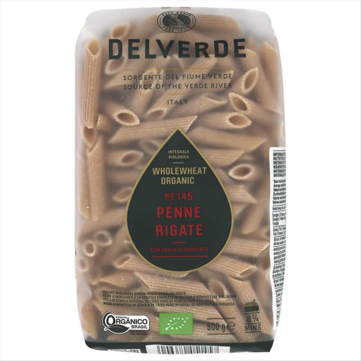 Penne Rigate Integral Italiano Delverde Bio 500g - Zona Sul