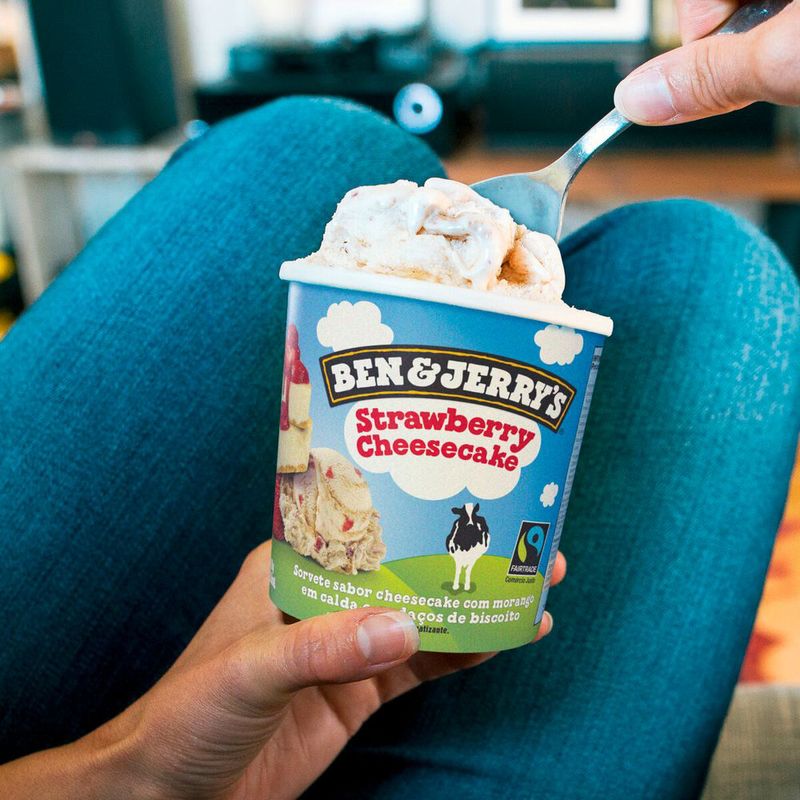 Sorvete Ben e Jerry's Strawberry Cheesecake Pote 458ml - Zona Sul Sorvete Ben e Jerry's Strawberry Cheesecake Pote 458ml - Zona Sul