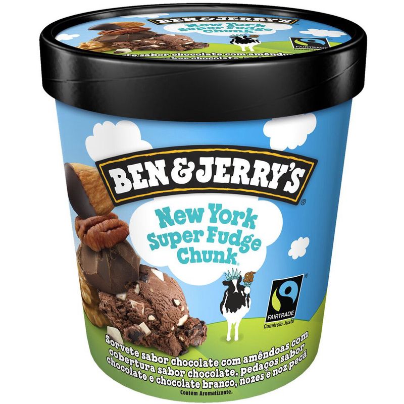 Sorvete Ben E Jerry'S New York Super Fudge Chunk Pote 458ml - Zona Sul