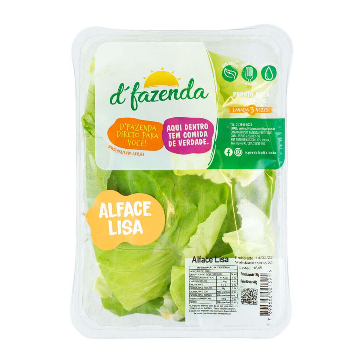 Alface Lisa Higienizado 140g - Zona Sul