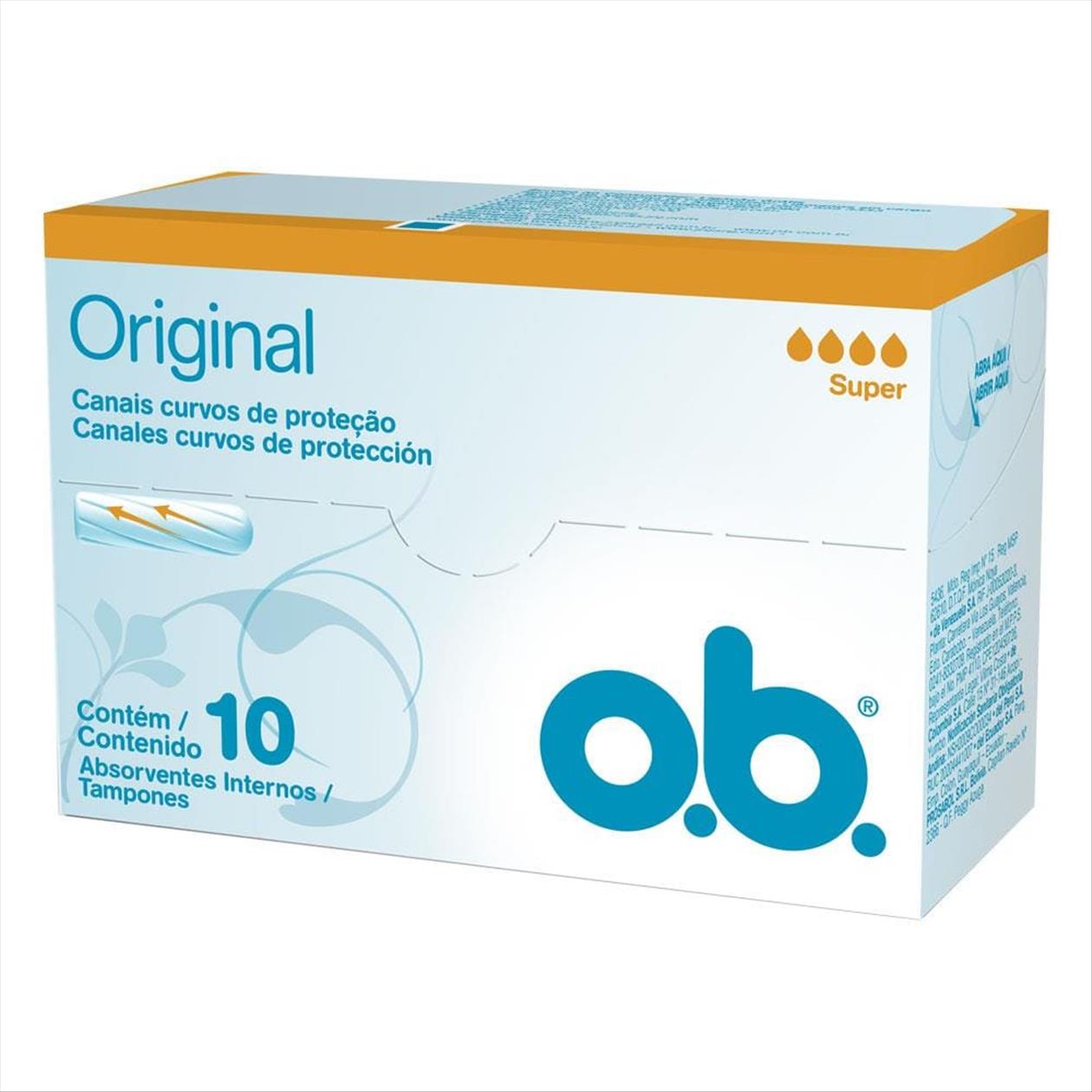 Absorvente Íntimo Interno O.B. Original Super Para Fluxo Intenso Caixa ...