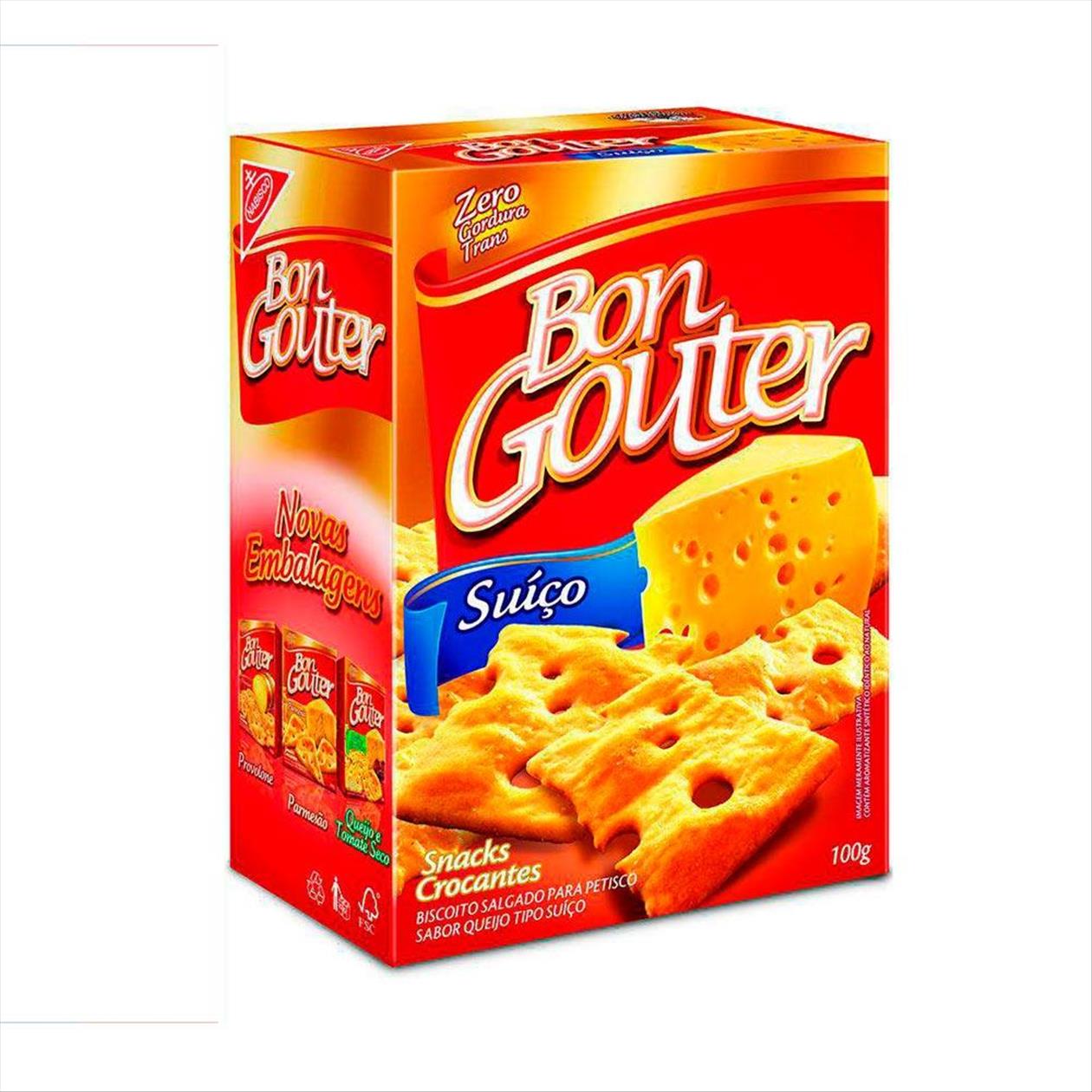 Biscoito Nabisco Bon Gouter Queijo Suíço Caixa 100g - Zona Sul