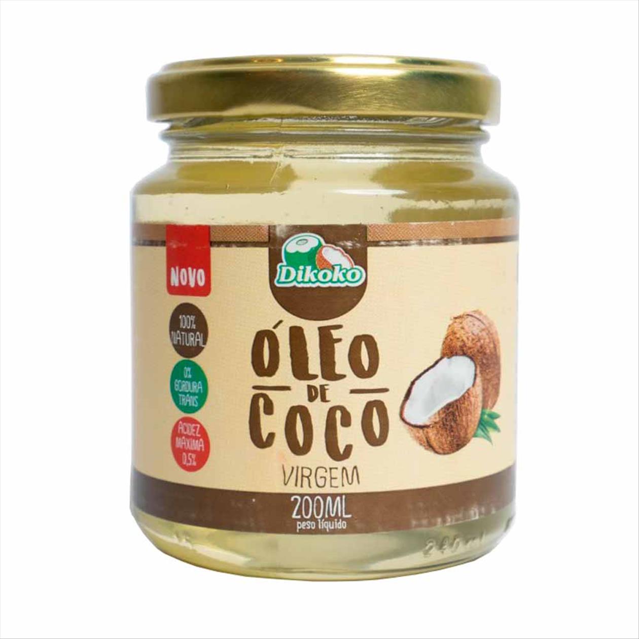 Óleo de Coco Virgem Dikoko Vidro 200ml - Zona Sul