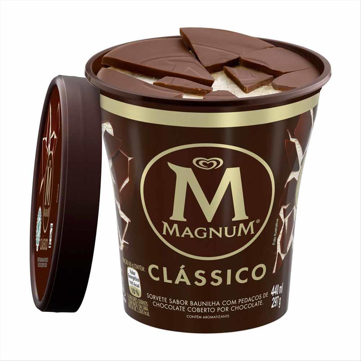 Sorvete Magnum Clássico Chocolate 440ml - Zona Sul
