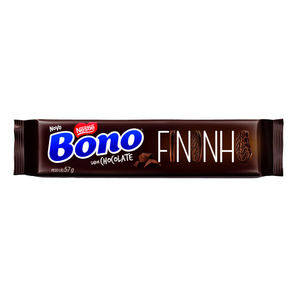 Biscoito Recheado Bono Fininho Chocolate 57g - Zona Sul