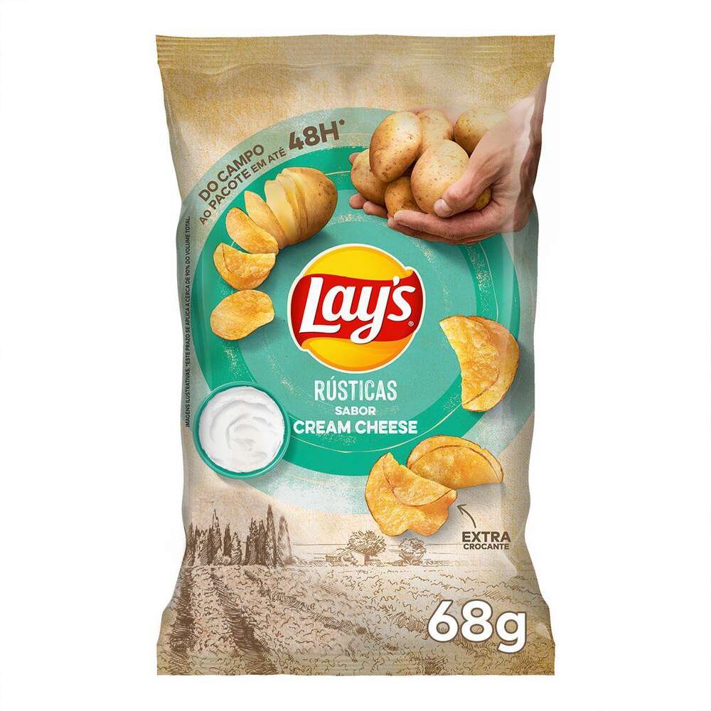 Batata Frita Lays Rústica Cream Cheese 68g