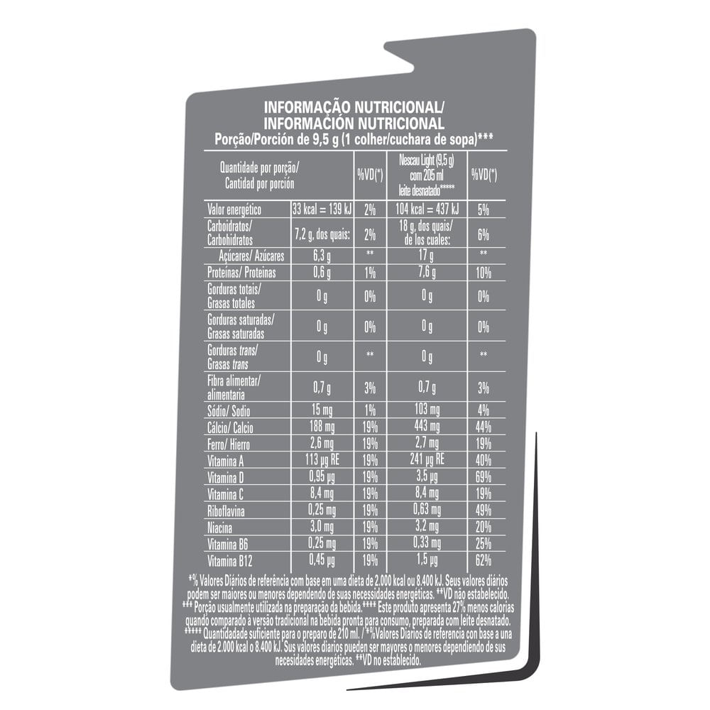 Achocolatado Em Pó Light Nescau Lata 400g - Zona Sul