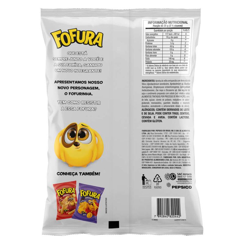 Salgadinho de Milho Cebola Fofura Pacote 70g - Zona Sul