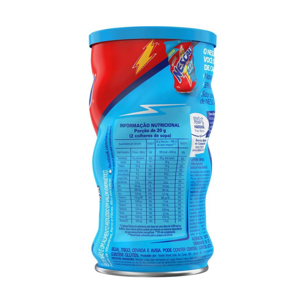 Achocolatado em Pó Nescau 33% Menos Açúcares 380g - Zona Sul