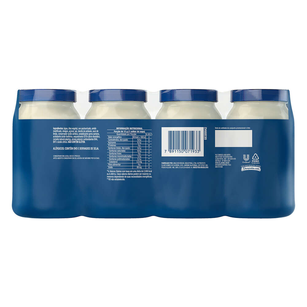 Pack Maionese Hellmann's Pote 2kg 4 Unidades - Zona Sul