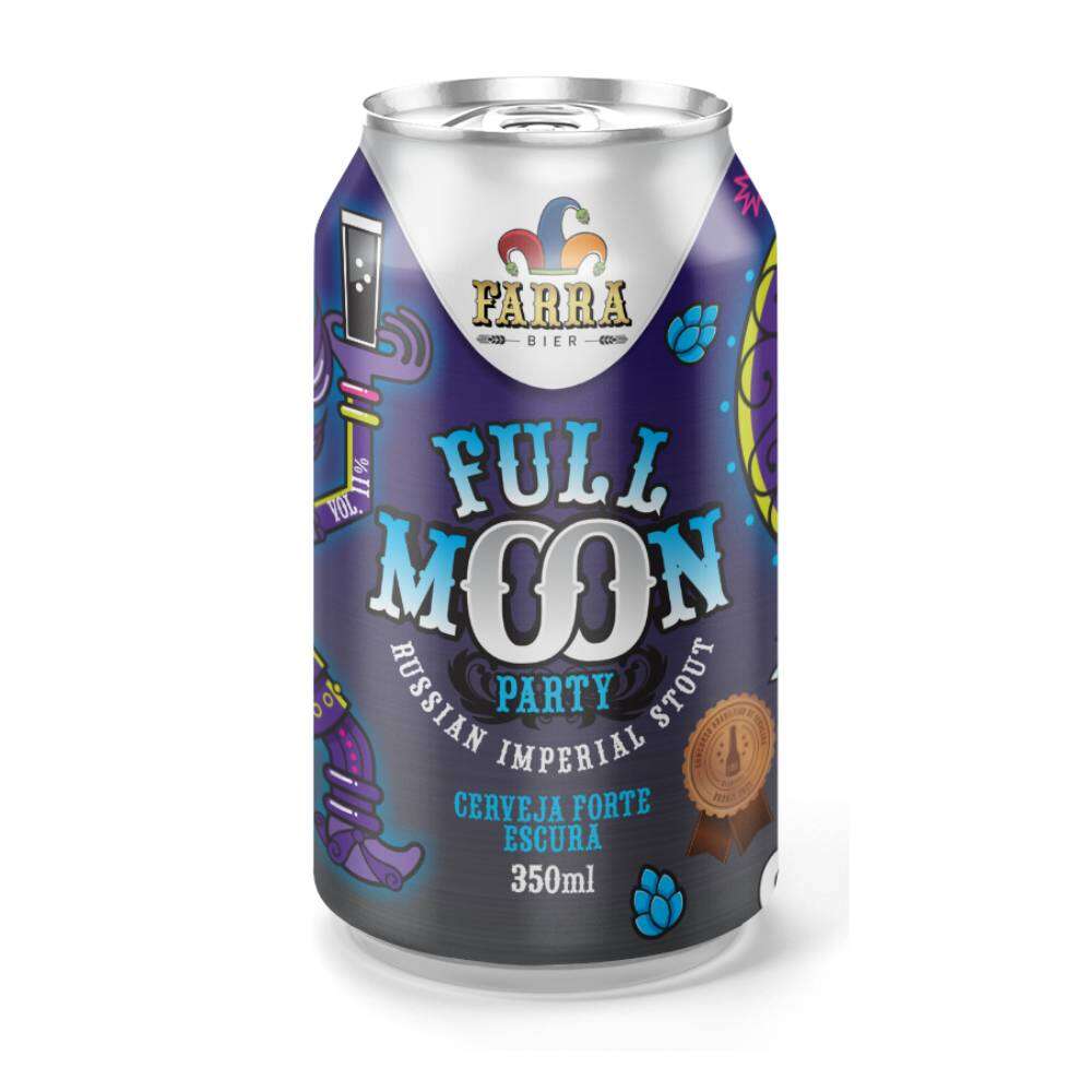 Cerveja Full Moon Farra Bier Party Imperial Stout Lata 350ml - Zona Sul