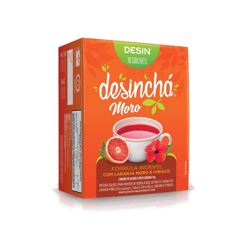 Chá Desinchá Laranja Moro e Hibisco 15g - Zona Sul