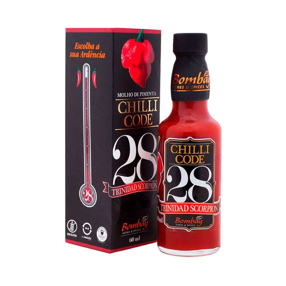 Chilli Code 28 Molho de Pimenta Trinidad Scorpion Bombay 60ml - Zona Sul
