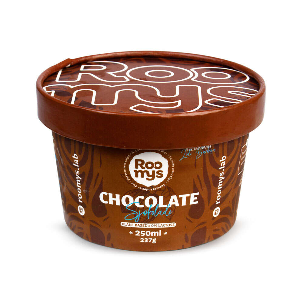 Sorvete Roomys Chocolate Vegano 250ml - Zona Sul