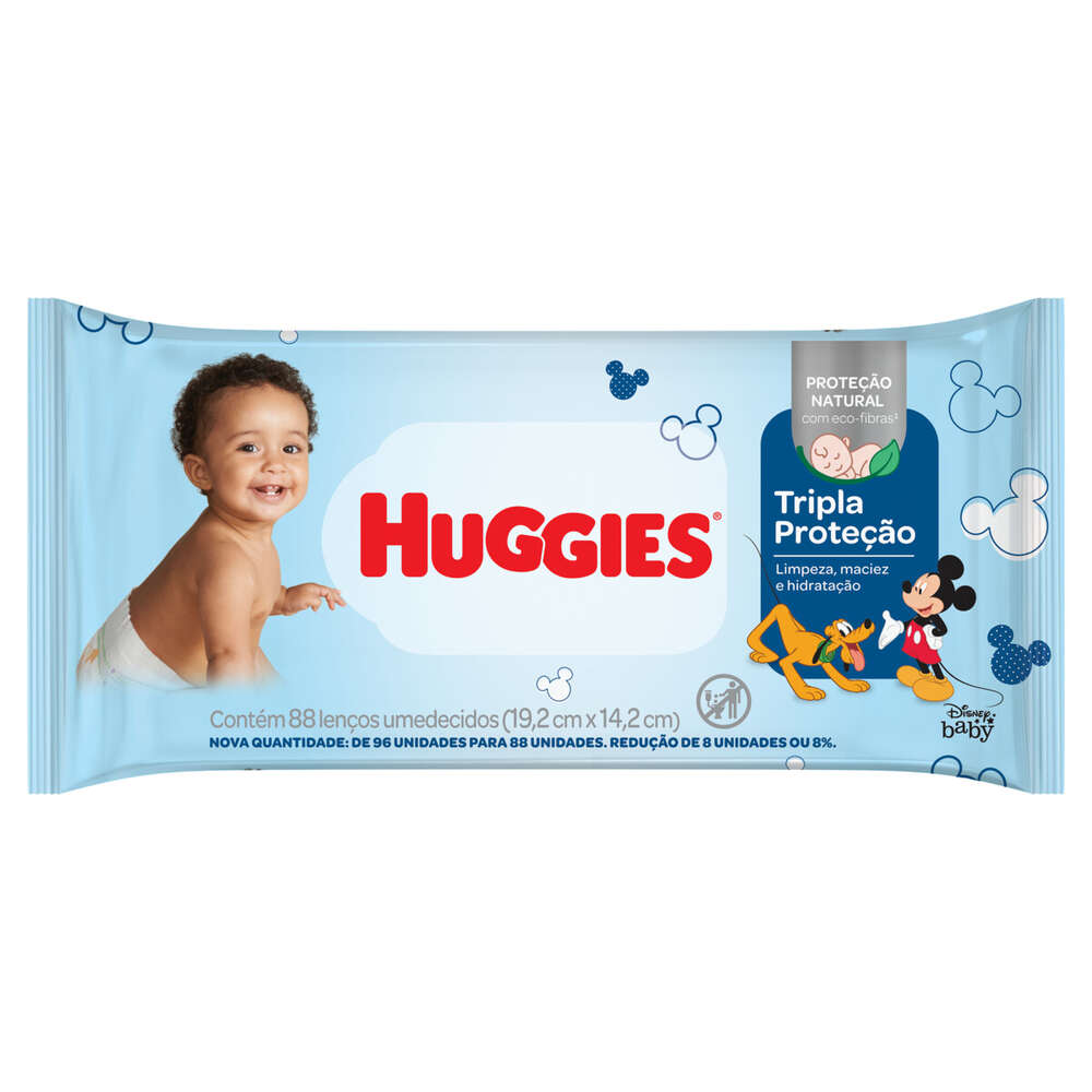 Lenço Umedecido Infantil Disney Baby Huggies Tripla Proteção Pacote 88 ...