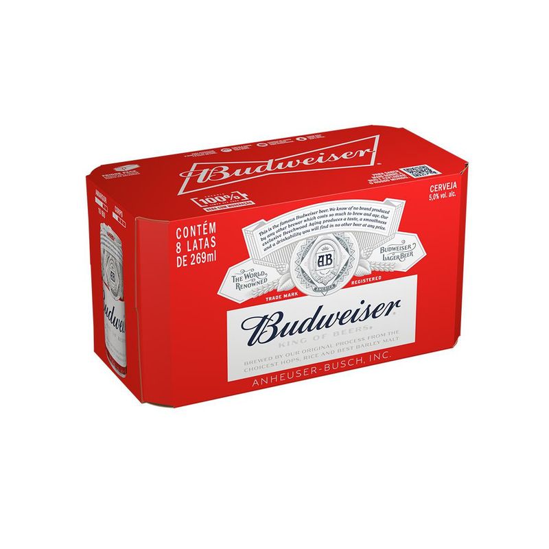 Pack Cerveja Budweiser American Lager Lata 269ml com 8 unidades - Zona Sul