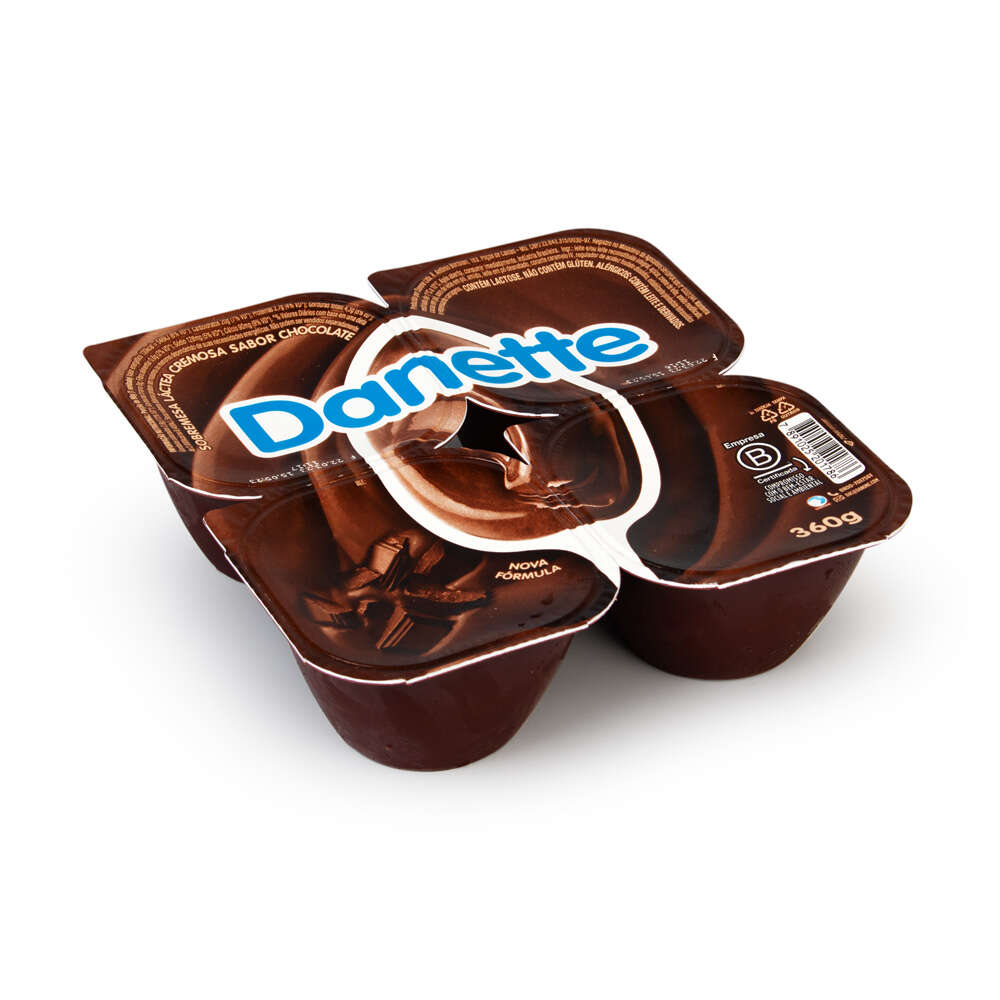 Sobremesa Láctea Danette Chocolate Ao Leite com 4 Unidades 360g - Zona Sul