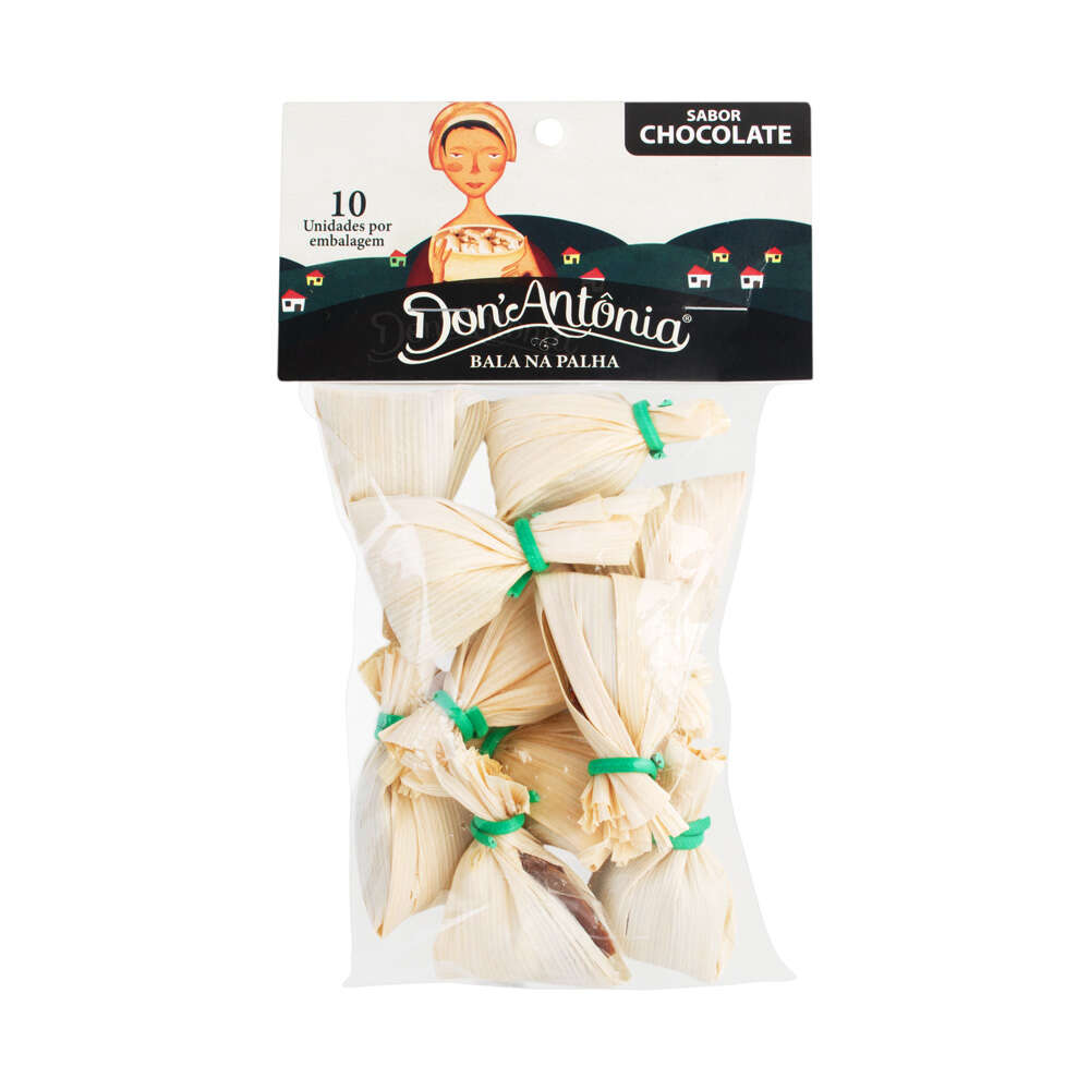 Bala na Palha Chocolate Don' Antônia com 10 Unidades - Zona Sul