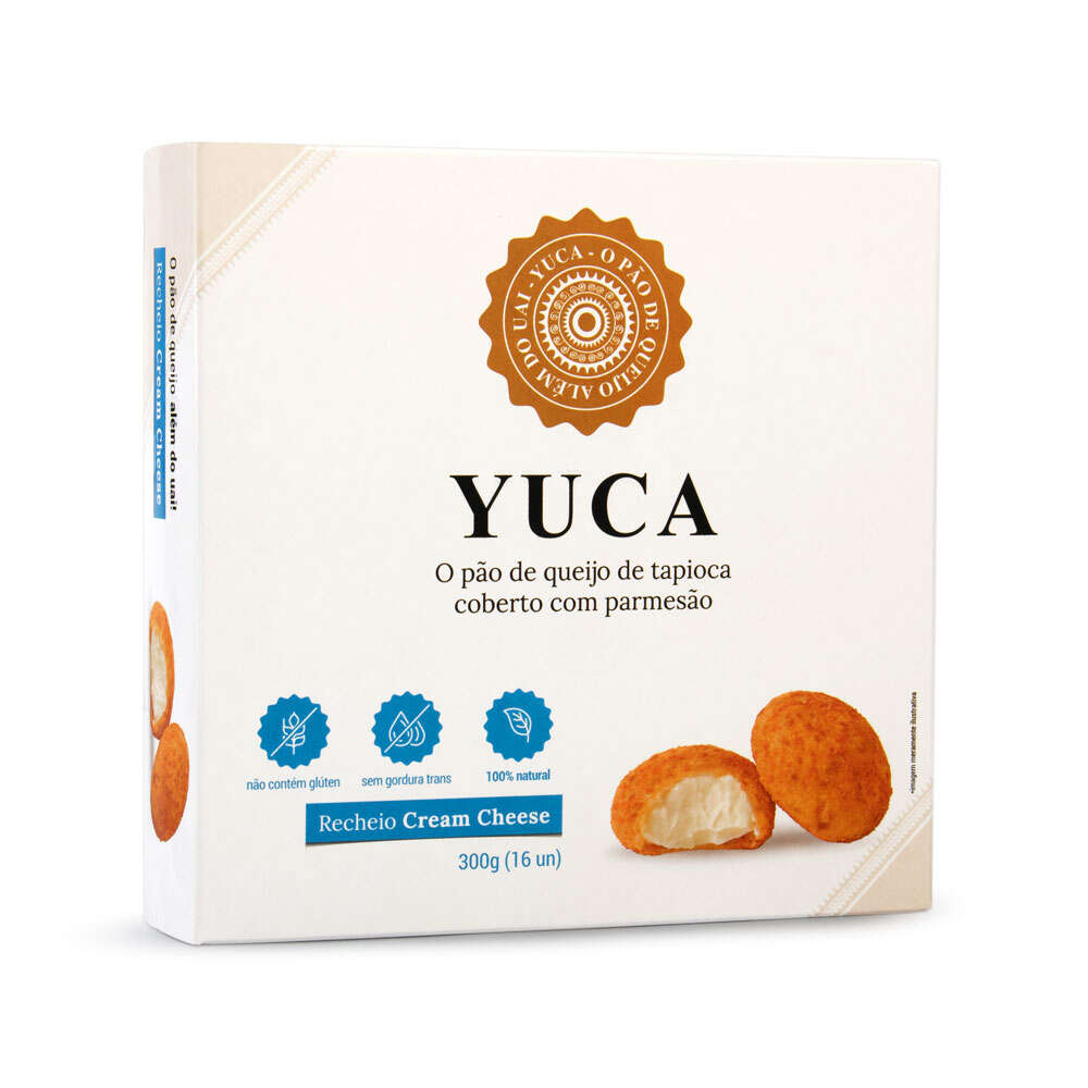 Pão de Queijo Tapioca com Parmesão e Recheio de Cream Cheese Yuca 300g ...