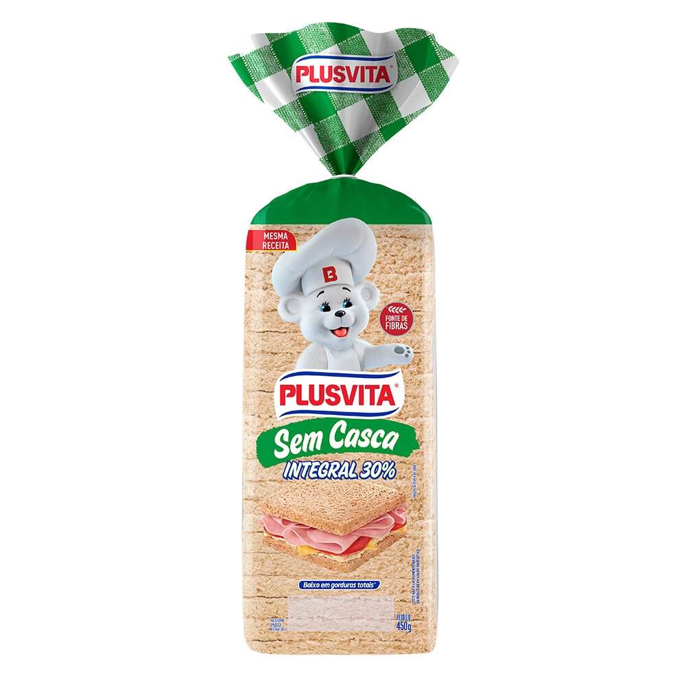 Pão De Fôrma Sem Casca Integral Plus Vita 450g - Zona Sul