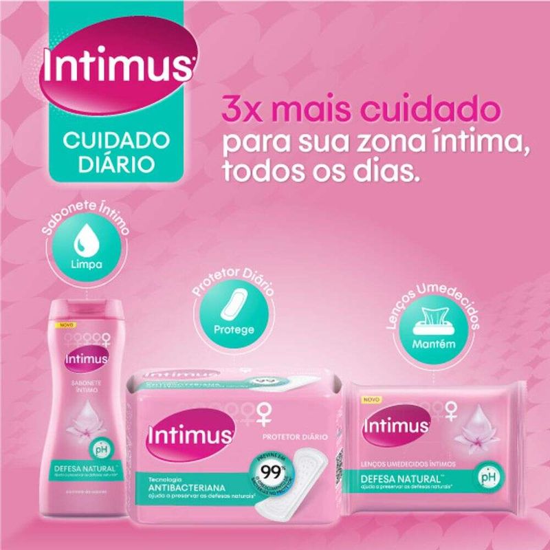Protetor Íntimo Diário Intimus Tecnologia Antibacteriana Pacote Com 40 ...