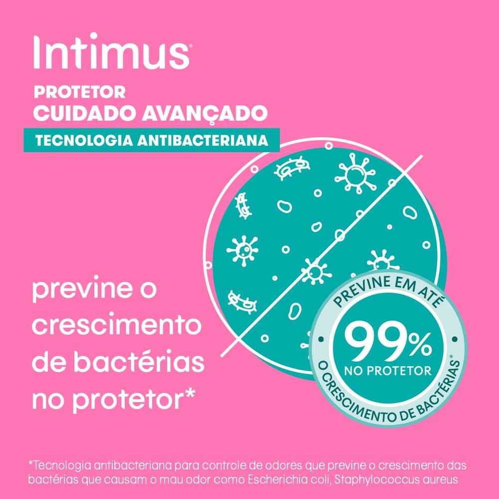 Protetor Íntimo Diário Intimus Tecnologia Antibacteriana Pacote Com 80 ...