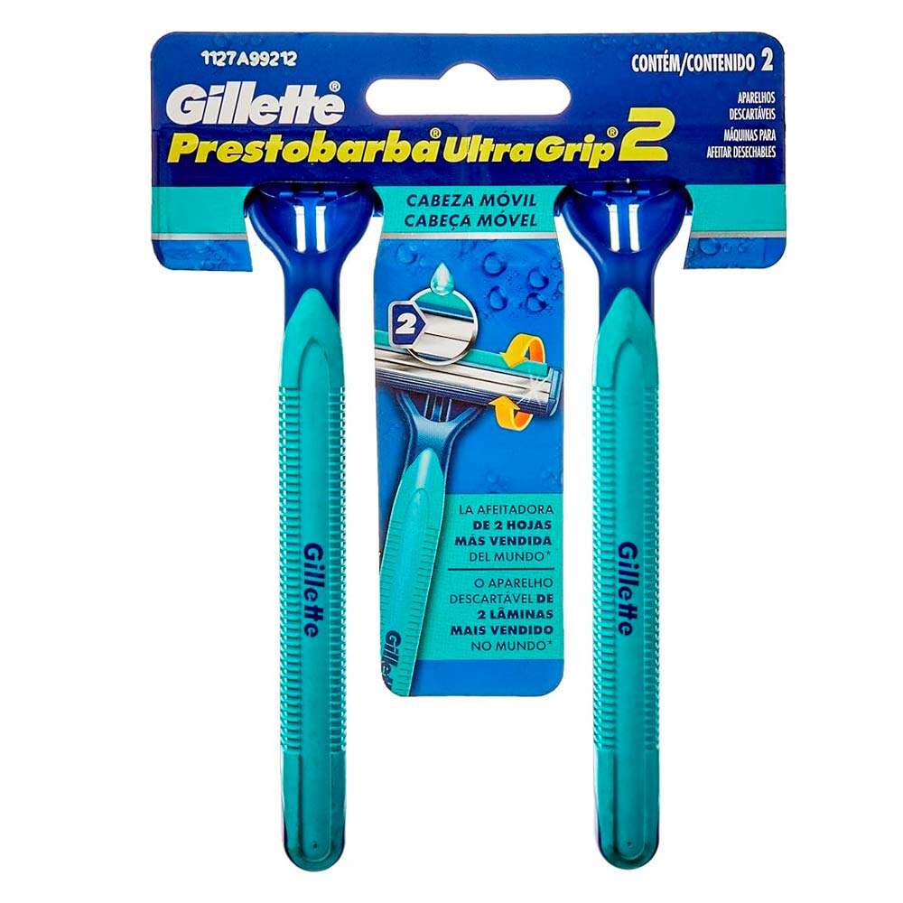 Aparelho De Barbear Gillette Prestobarba Ultra Grip 2 Lâminas Com 2 ...