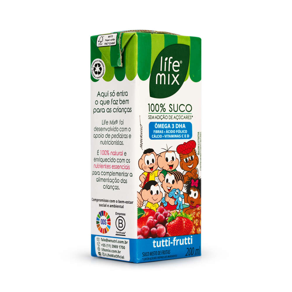 Suco Tutti Frutti Turma da Mônica Life Mix 200ml - Zona Sul