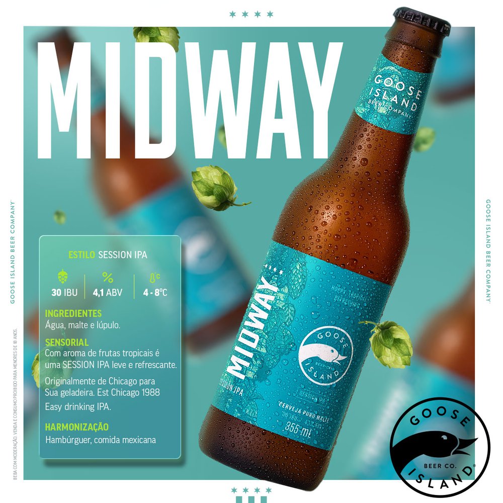 Cerveja Goose Island Midway Session IPA Long Neck 355ml - Zona Sul Cerveja Goose Island Midway Session IPA Long Neck 355ml - Zona Sul