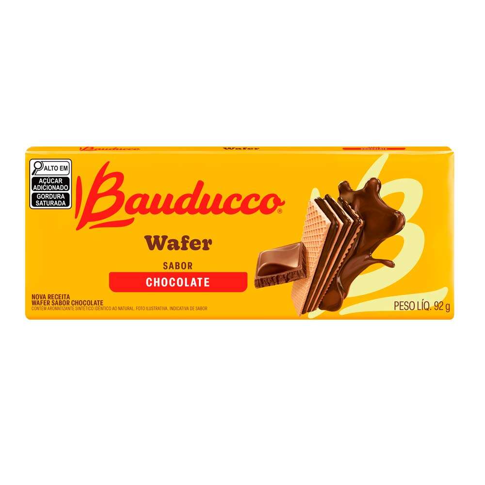 Biscoito Wafer Recheio Chocolate Bauducco 92g - Zona Sul
