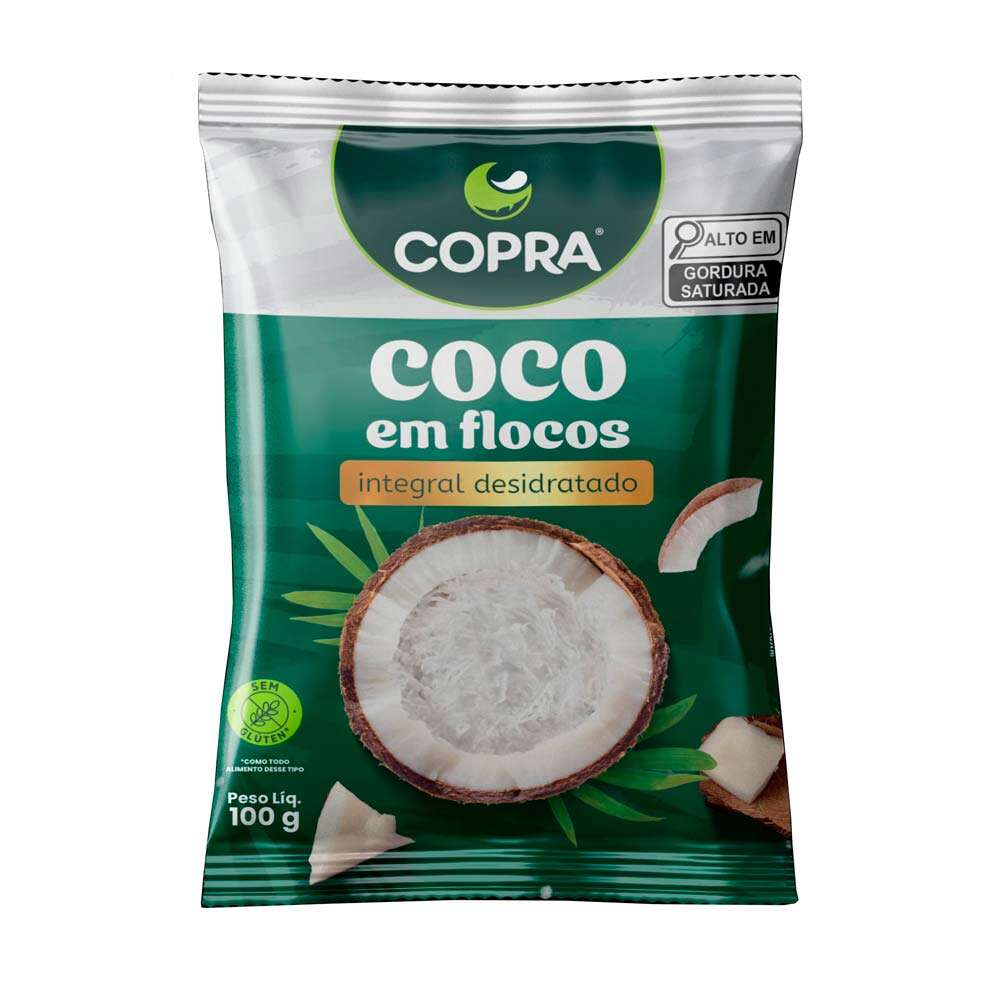 Coco Ralado Flocado Integral Copra 100g - Zona Sul