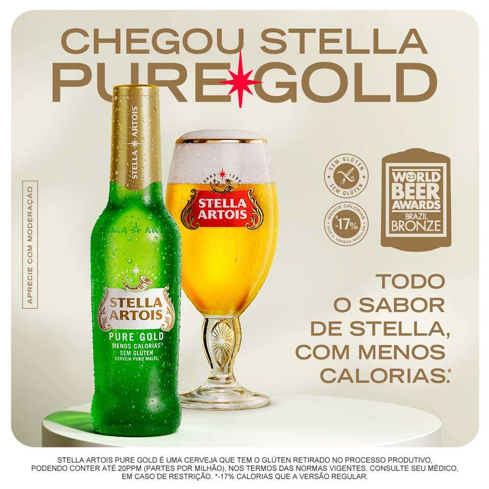 Cerveja Stella Pure Gold Long Neck 330ml - Zona Sul
