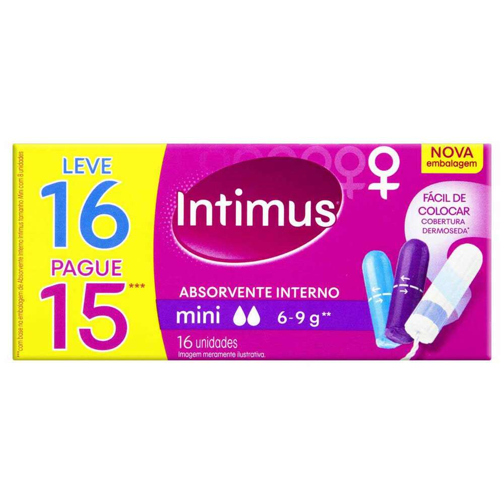 Absorvente Interno Íntimus Mini 16 Unidades - Zona Sul