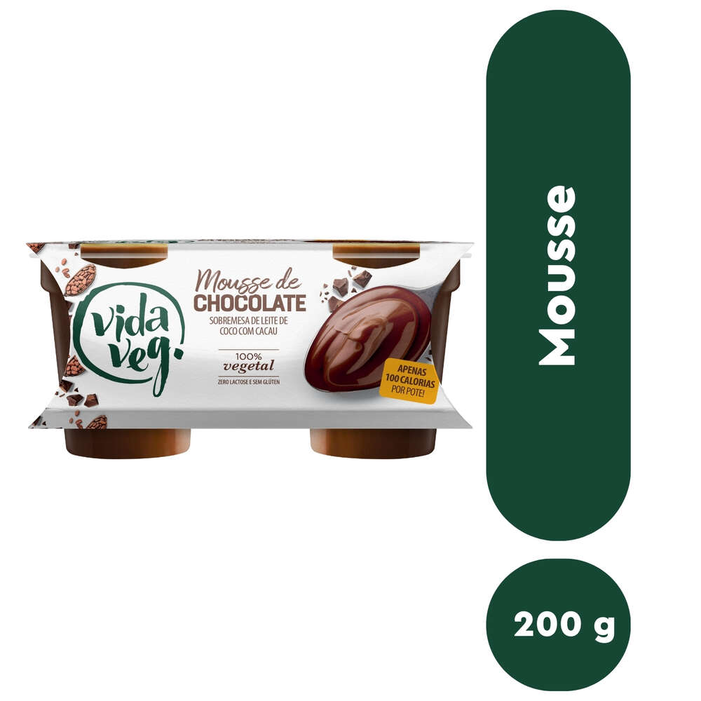 Mousse Chocolate Vegetal Vida Veg Copo 200g - Zona Sul