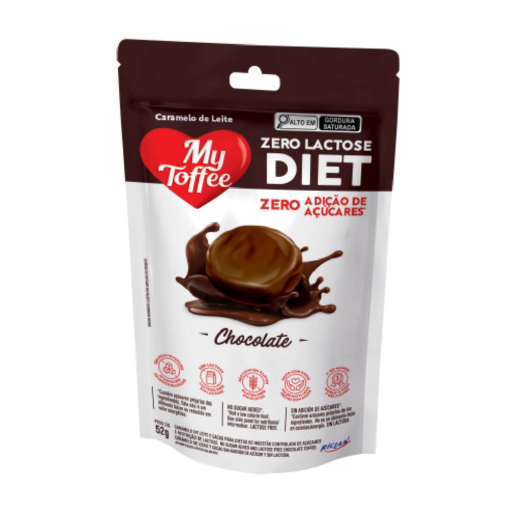 Bala My Toffee Diet Zero Lactose Chocolate 52g - Zona Sul