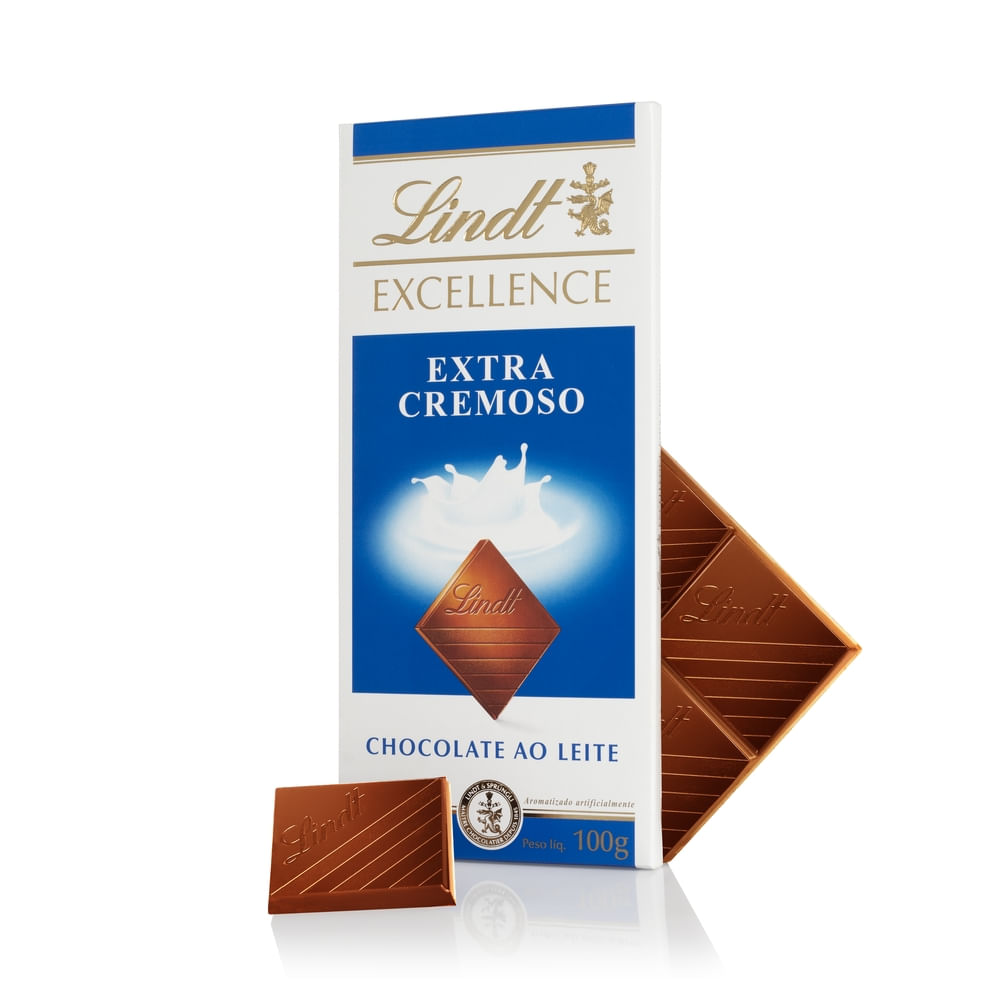 Chocolate Lindt Excellence Barra Extra Cremoso ao Leite 100g - Zona Sul