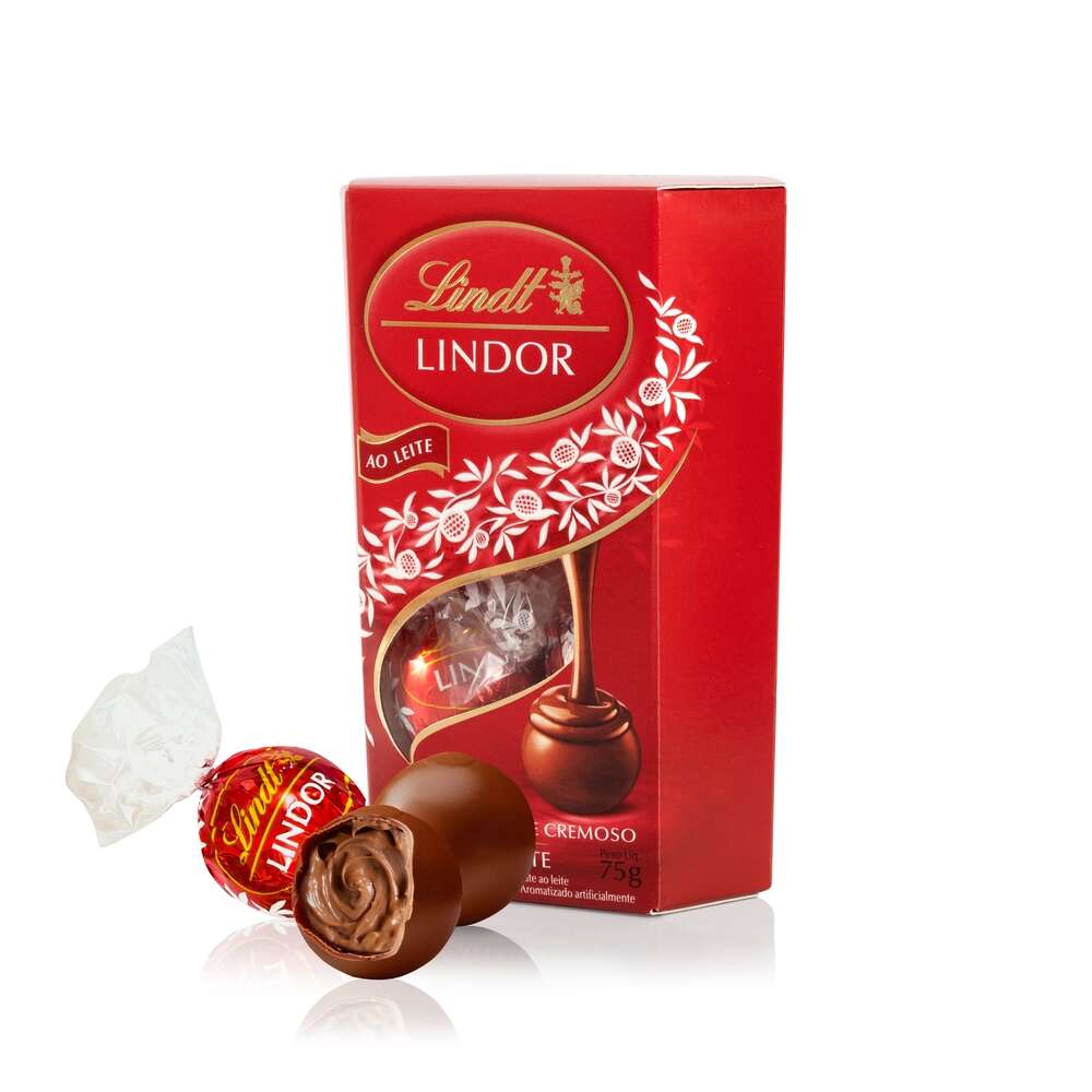Caixa de Bombons Chocolate Lindt Lindor Ao Leite 75g Com 6 unidades ...