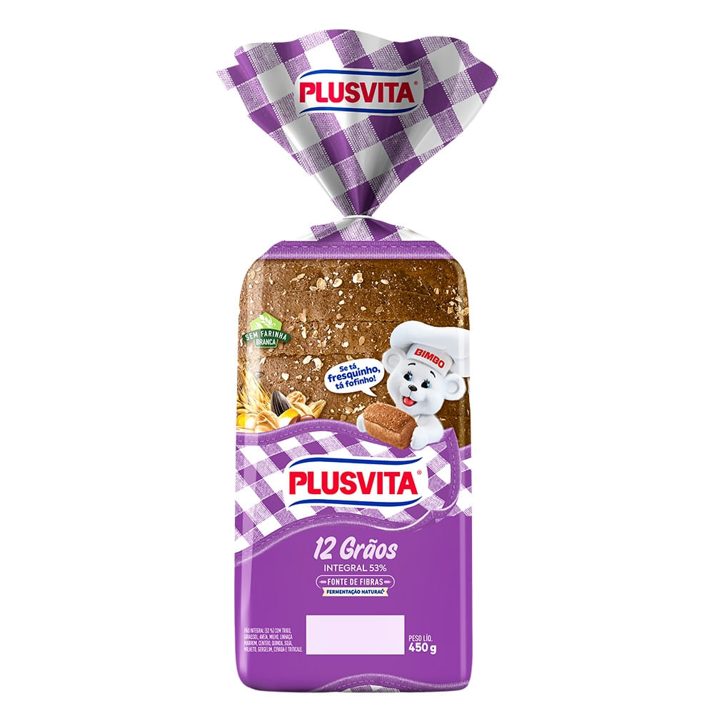 Pão De Fôrma Integral Plus Vita Vitagrão 12grãos Pacote 450g - Zona Sul