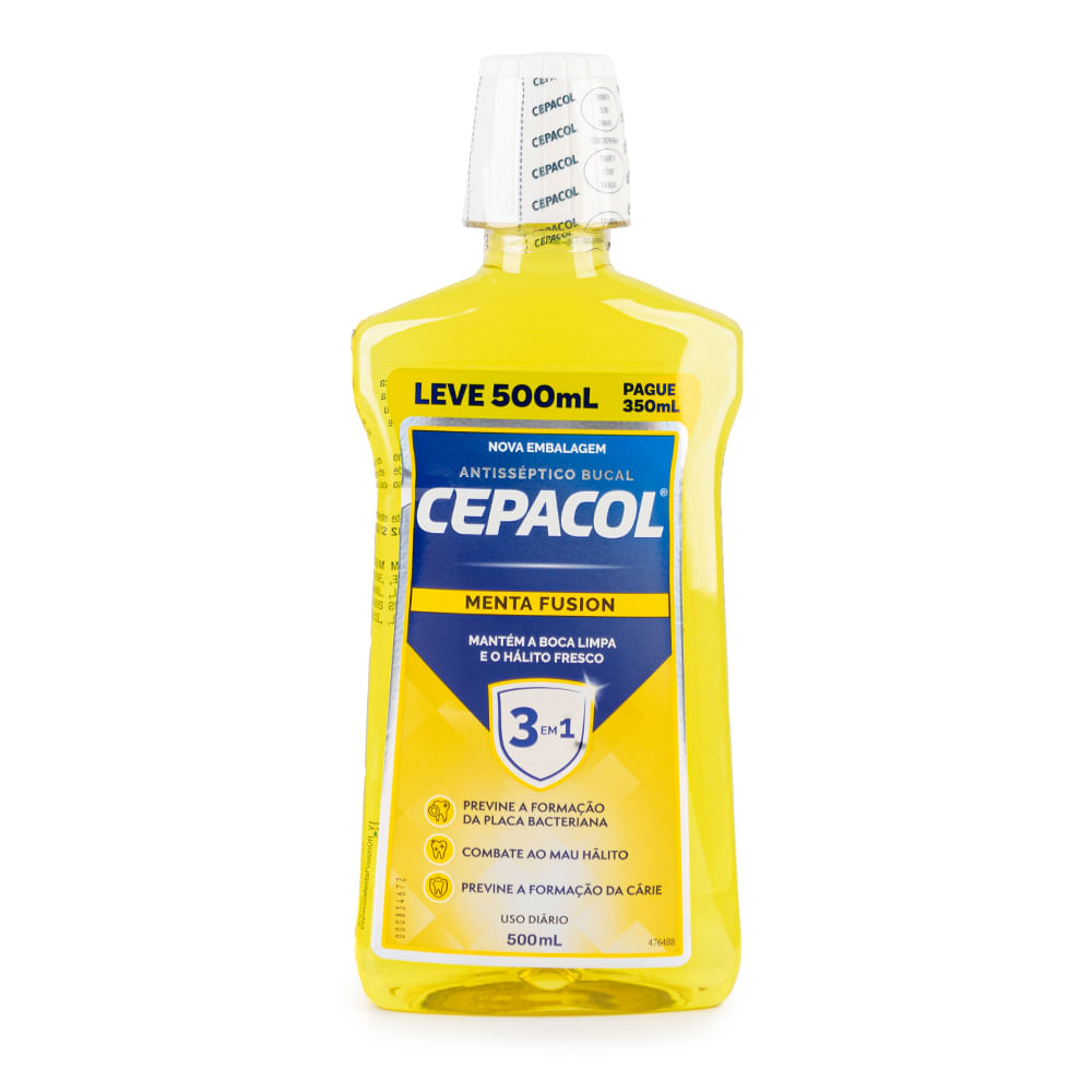 Enxaguante Bucal Cepacol Menta Fusion Leve 500ml Pague 350ml - Zona Sul