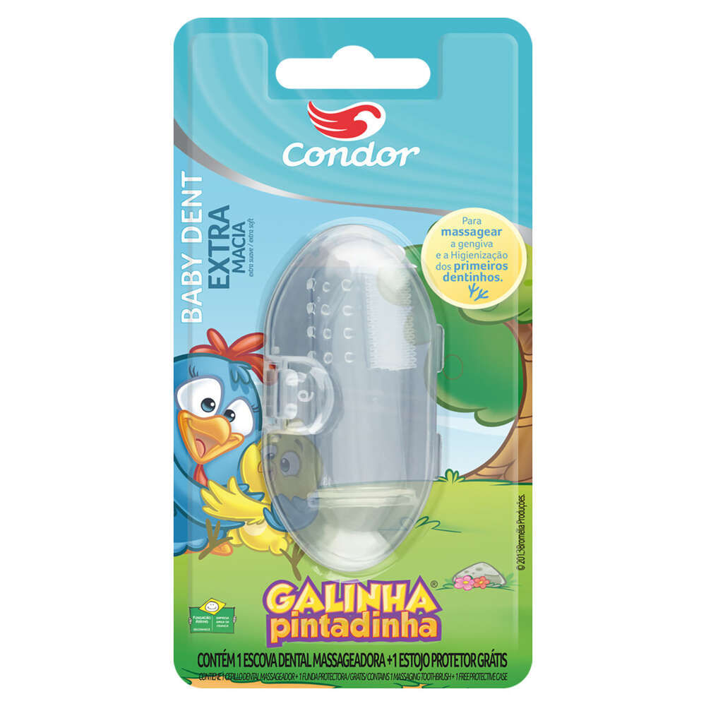 Escova Dental Massageadora Galinha Pintadinha Condor Baby - Zona Sul